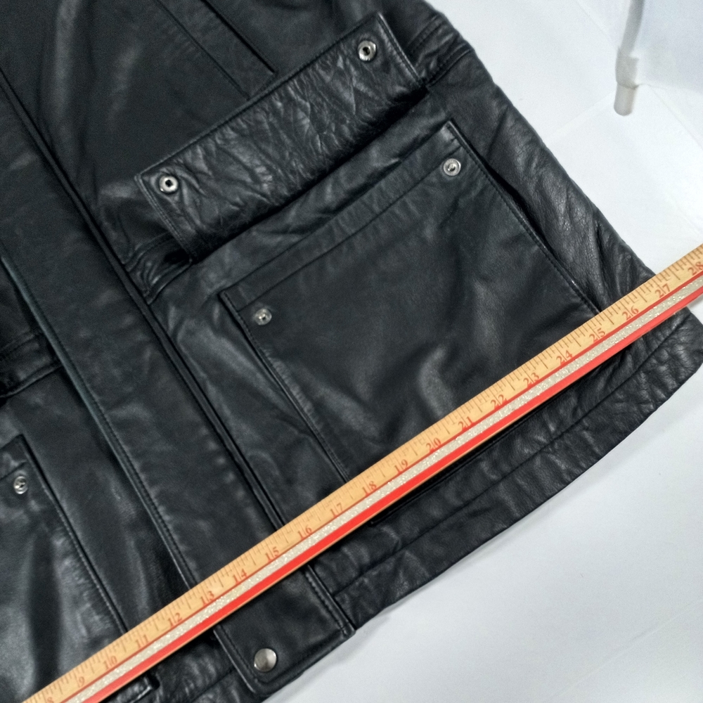 Trader Bay Genuine Black Leather Jacket Quilt Lined P… - Gem